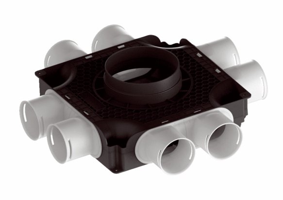 Maico Flacher kompakter Luftverteiler aus Kunststoff, 8-f